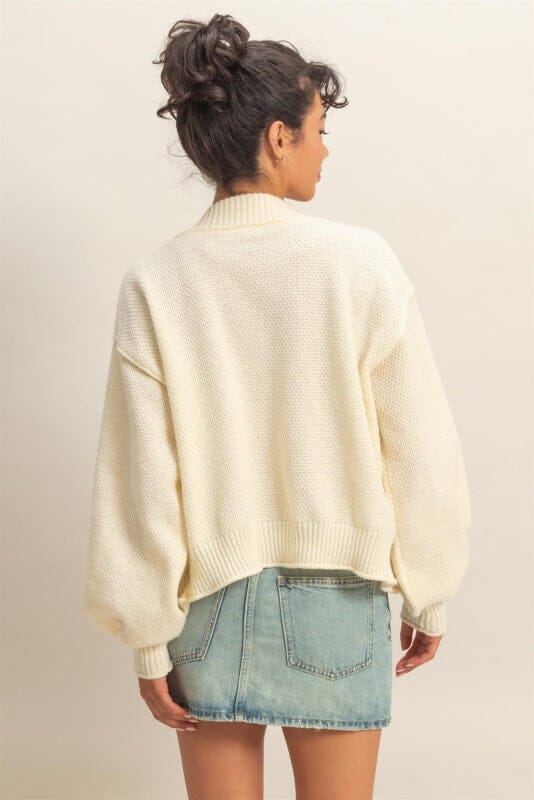 Cream Oversized Knit Cardigan - The Humming Arrow Boutique